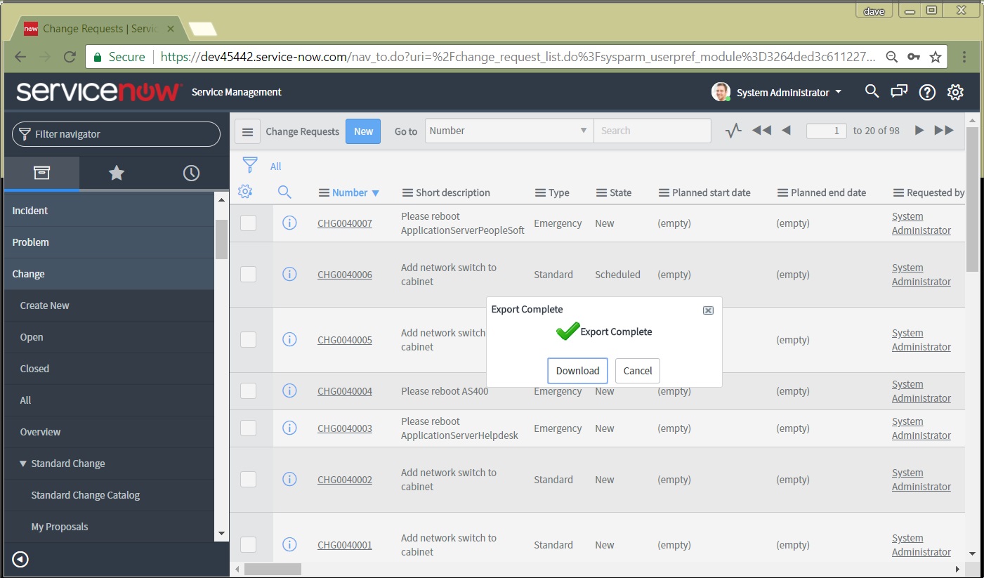 Extracting Data In ServiceNow